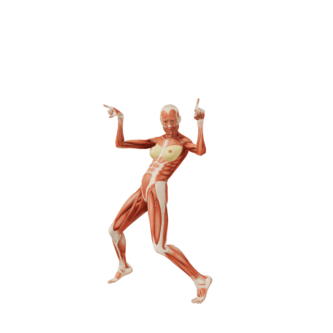 Pose 0000635, Male, Running, Pointing, Twisting body, Raising arm ...